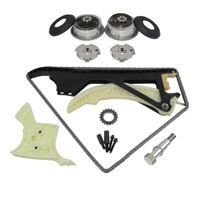 INTAKE&EXHAUST CAMSHAFT ADJUSTER &Timing Chain Kit fit BMW N51 N52 ...