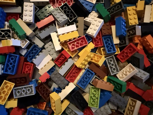 LEGO® 100 BASIC Steine nur hohe 2x4 Sammlung Konvolut Bausteine bunt ...