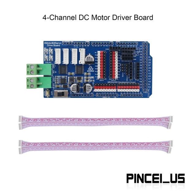 4-CHANNEL DC MOTOR Driver Board For MEGA2560 Mecanum Wheel Smart Robot ...