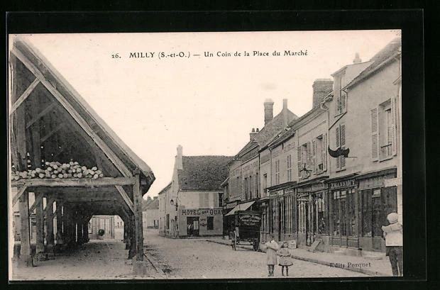 CPA MILLY, UN Coin de la Place du Marchè EUR 7,00 - PicClick FR