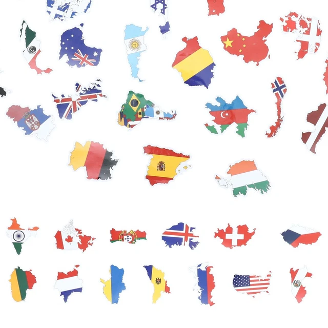 150 SHEETS WORLD Travel Stickers Laptop Decorative Country Flag ...
