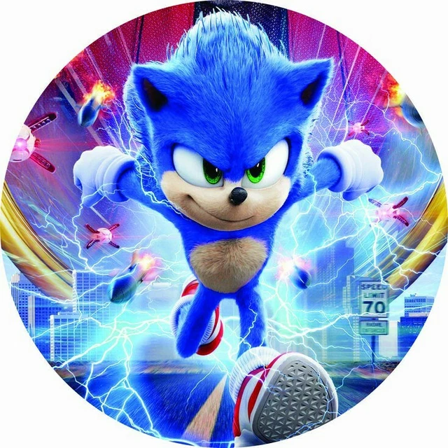 SONIC THE HEDGEHOG Edible Cake Topper Icing Birthday Party Personalised ...