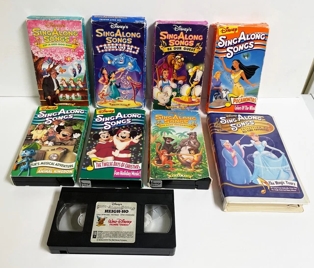 LOTTO 9 NASTRI VHS Disney Sing-Along Song Aladdin, La bella e la bestia ...