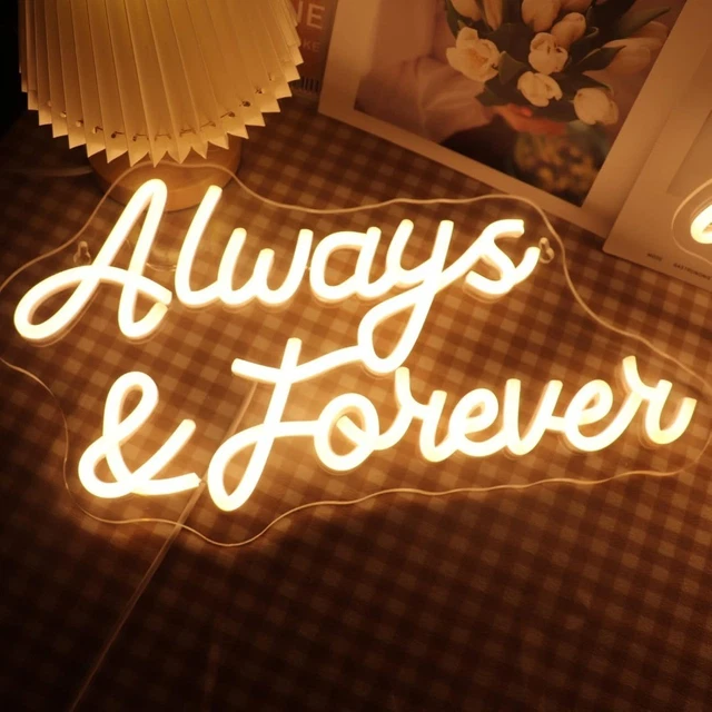 LED ALWAYS AND Forever Neon Sign USB Powered with Dimmer Switch Neon ...