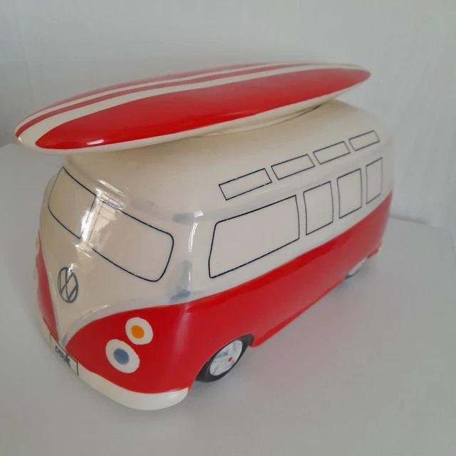 VOLKSWAGEN RED VW Surfer Camper Van Money Box Piggy Bank & Surf Board £ ...