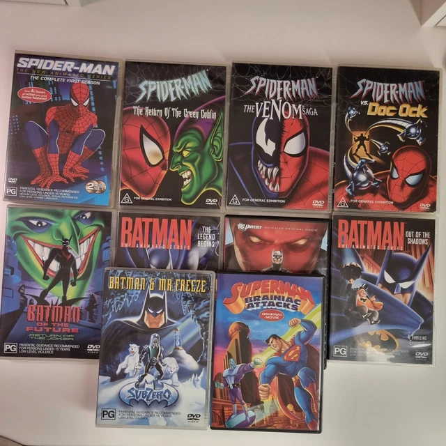 BATMAN SPIDERMAN SUPERMAN DVD Set X10 Animated Series Movie Bundle ...