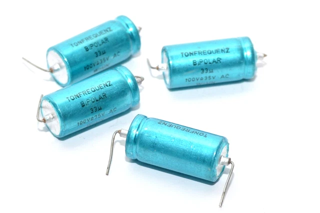 4X TONFREQUENZ HI-END Audio Electrolyt-Capacitor, 33 µF / 100 V ...