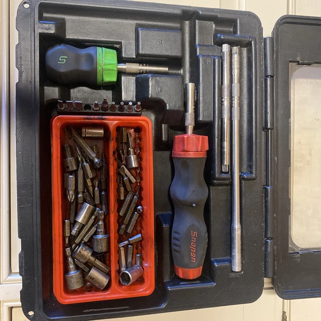 SNAP-ON RATCHETING SCREWDRIVER Soft Grip Set with Carry Case, Magnetic ...