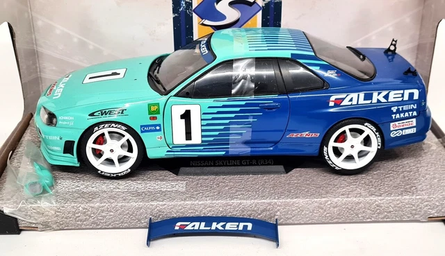 SOLIDO 1/18 NISSAN Skyline GT-R R34 Falken Drift Car DAMAGED 3 Diecast ...