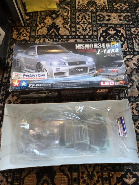 TAMIYA NISMO R34 Bodyset With Rare Carson Tamiya Tt01 Box £45.00 ...