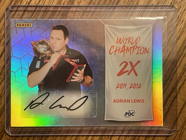 🔥 PANINI PDC World Championship 2026 Adrian Lewis Champion Auto Red /50 ...
