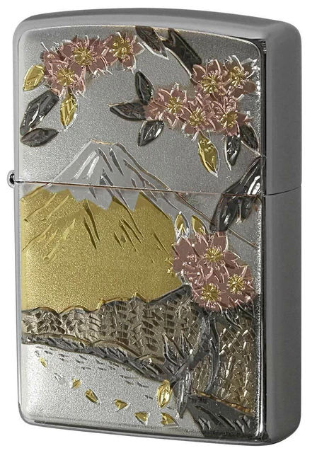 ZIPPO UKIYOE SAKURA Mt.Fuji Cherry Blossoms Electroforming Japan ...