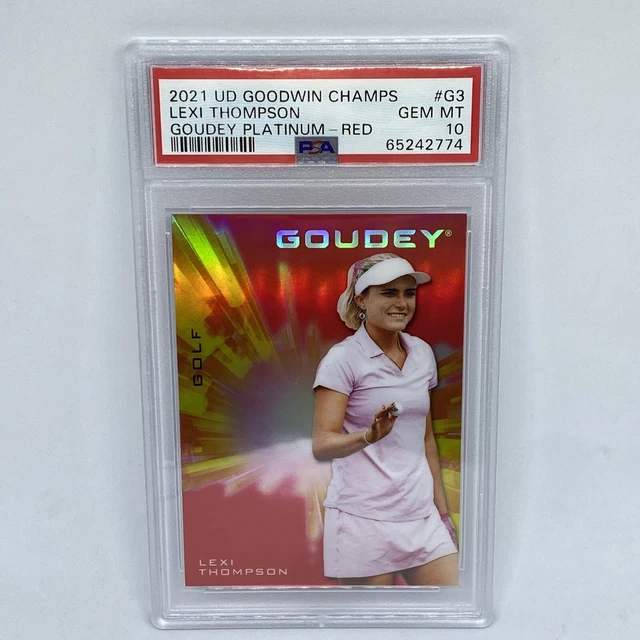 2021 UD GOODWIN Champions Lexi Thompson Goudey Platinum Red PSA 10 G3 ...