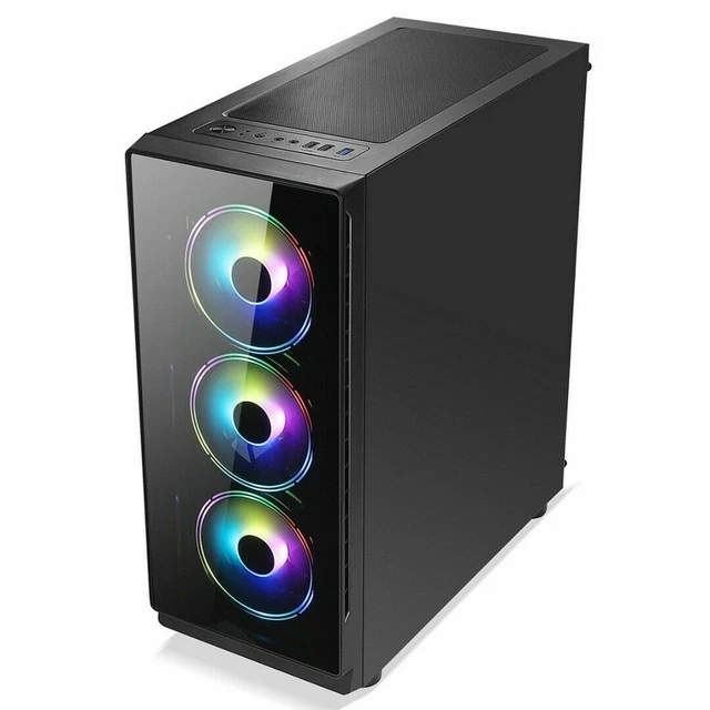 CRONUS ACHOS MID Tower Gaming Case 1 X Usb 3.0 / 2 X Usb 2.0 Tempered ...