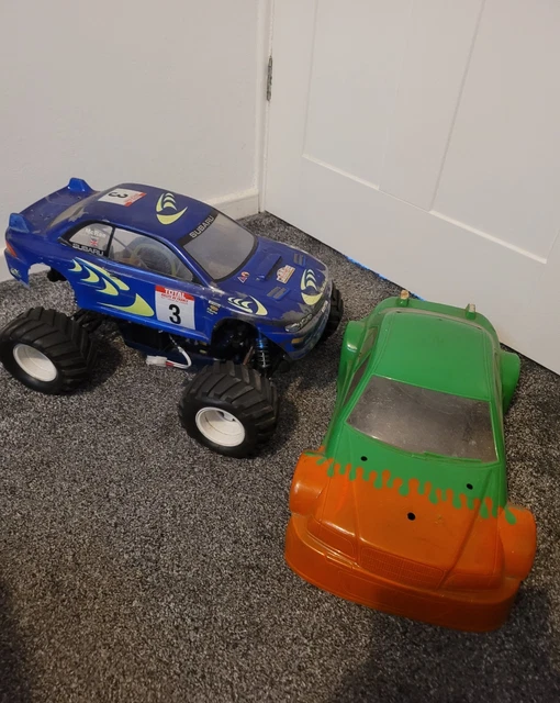 NITRO RC CAR with subuaru shell and Mercedes shell off road wheels ...