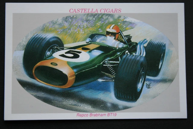 REPCO BRABHAM BT19 Formula 1 Motor Racing Car Illustrated Card BD13M £3 ...