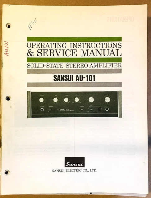 SANSUI AU-40 AMPLIFIER Service Manual *Original* EUR 14,49 - PicClick FR