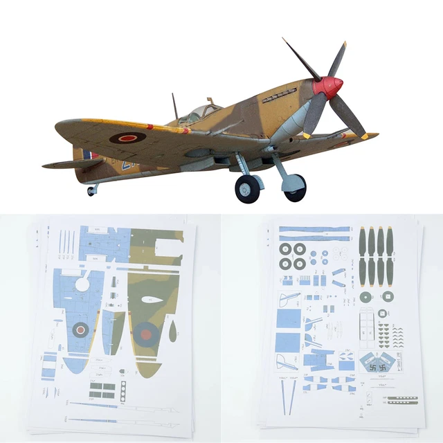 1/33 SUPERMARINE SPITFIRE Fighter Paper Model Military Aircraft ...