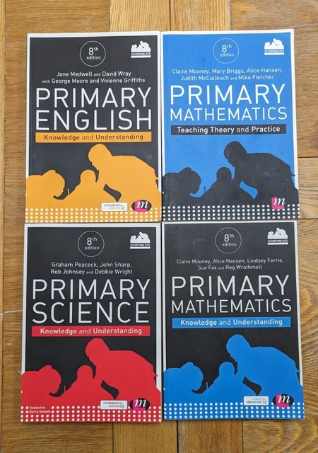 PGCE PRIMARY TEACHER training QTS 4 book bundle, Science, English and ...