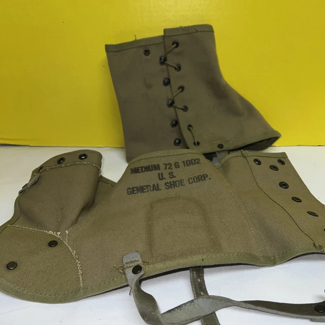 WW2 US ARMY vintage military M-1938 canvas leggings,med72 G 1002 G Shoe ...