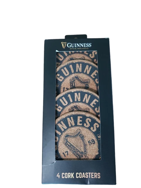 GUINNESS CORK COASTERS 4-pack Official Merchandise Beer Stout man cave ...