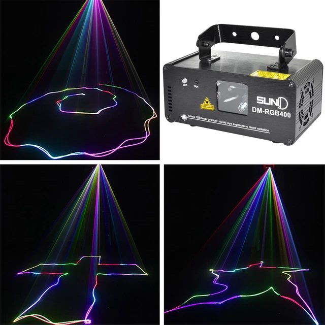 NEW 3D ANIMATION DMX RGB Laser Beam Scanner Projector Lamp Disco KTV ...