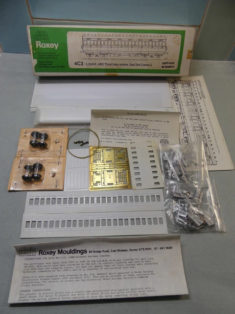 ROXEY MOULDINGS 4MM OO GAUGE 4C3 KIT LSWR 48ft THIRD COMPOSITE COACH £ ...