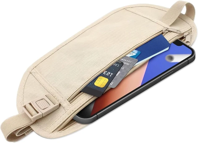 DAY TIP MONEY Belt RFID Blocking Fanny Pack Travel Belt Bag - Money ...
