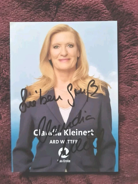 CLAUDIA KLEINERT AUTOGRAMMKARTE, signiert, Ansage Wetterbericht ...