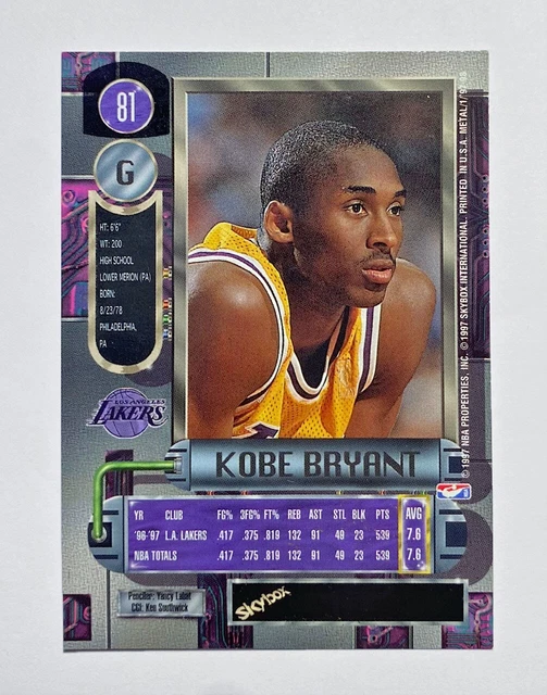 KOBE BRYANT 1997-98 SkyBox Metal Universe 81 LOS ANGELES LAKERS HOF EUR 9,75 - PicClick FR