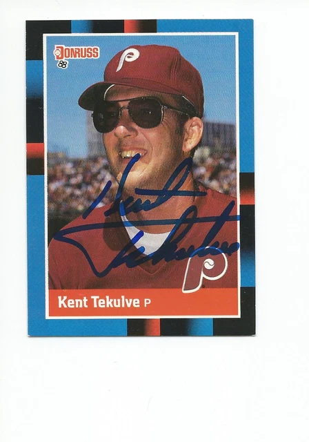 CARTE DONRUSS DÉDICACÉE signée 1988 KENT TEKULVE #535 Philadelphie ...