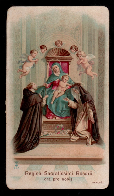 SANTINO HOLY CARD SANTA LEGA EUCARISTICA n° 81 REGINA SACRATISSIMI ...