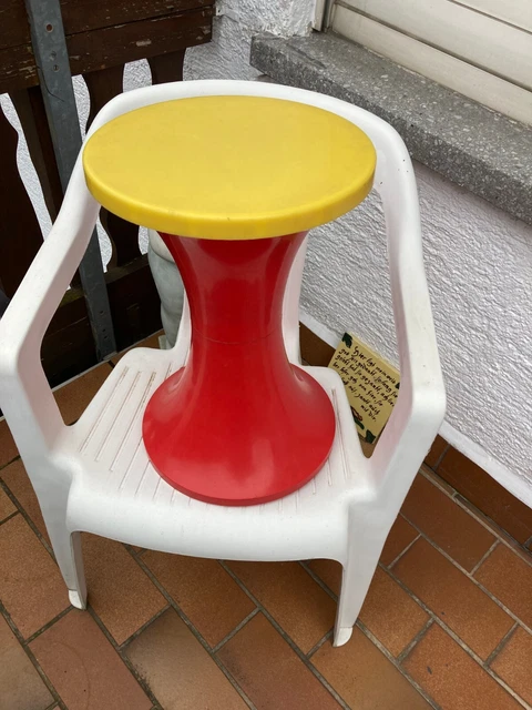DESIGN TULIP SPACE Age Hocker - 70er Jahre - Rot Gelb - 46 cm hoch ...