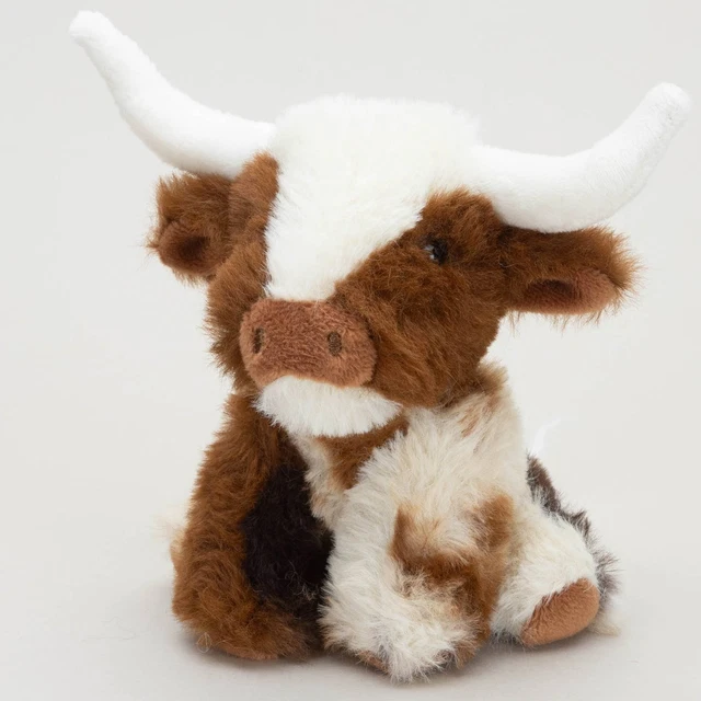 JOMANDA MINI TEXAS Longhorn Highland Cow Cream/Brown With Pop up Box £ ...