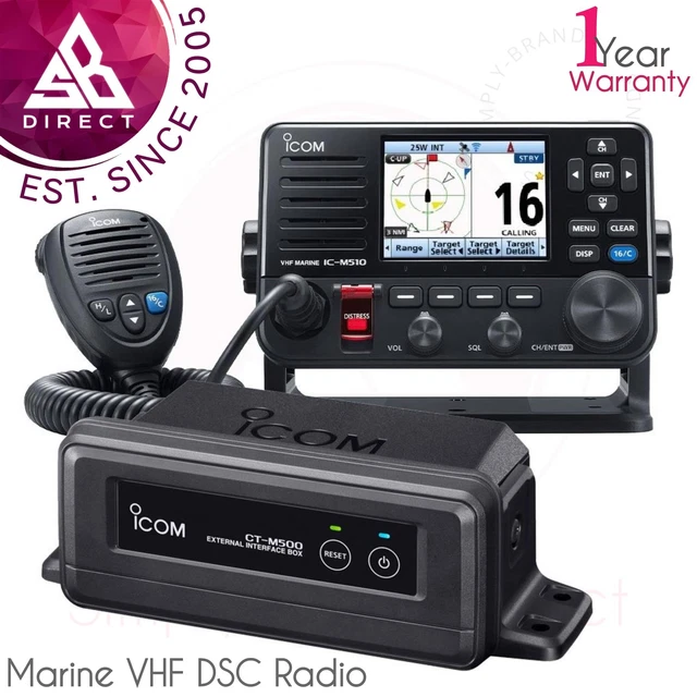 ICOM IC-M510-AIS MARINE Vhf-Dsc Radio Ais Récepteur Avec CT-M500 Interface Boîte EUR 1.242,18 ...
