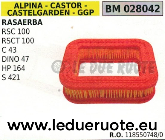 AIR FILTER LAWN Mower Alpina Stiga Castelgarden RSC RSCT 100 £20.47 ...