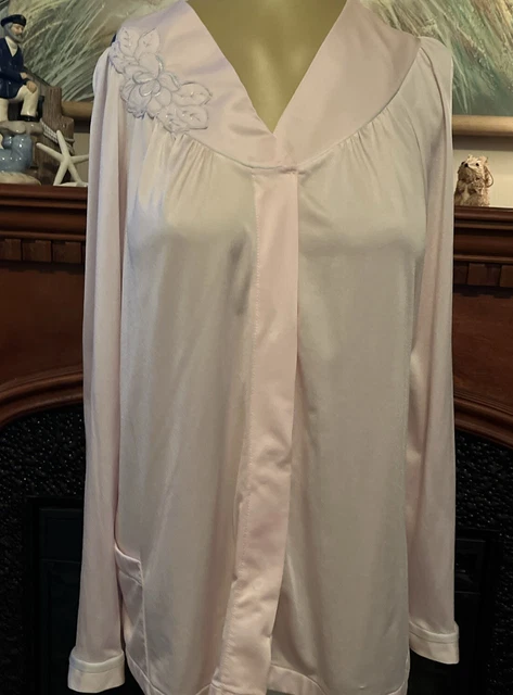 VINTAGE SHADOWLINE PINK Nylon Bed Jacket Lace Size 36 Button Front £17.72 - PicClick UK