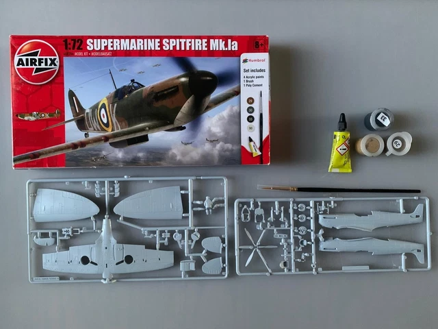 AIRFIX SUPERMARINE SPITFIRE Mk.1a. 1: 72 Scale Model Starter Set A68206 £5.91 - PicClick UK