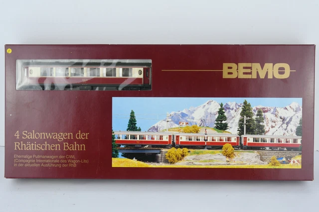 BEMO NARROW GAUGE Rhaetian Railway RhB 4 Car Saloon Coach Set HOm Mint ...