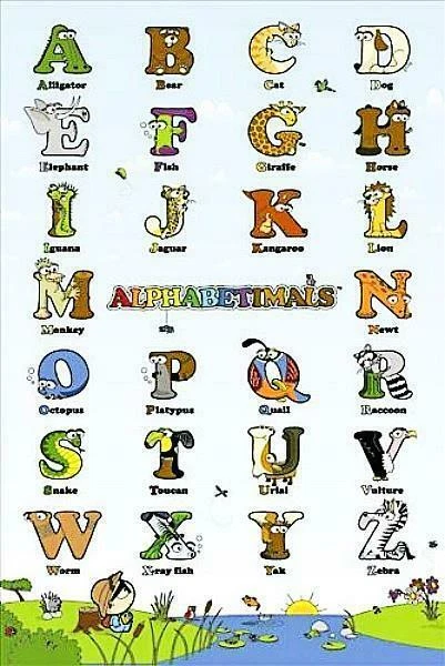 ALPHABETIMALS : TABLEAU de l'alphabet - Maxi Poster 61cm x 91,5cm neuf ...