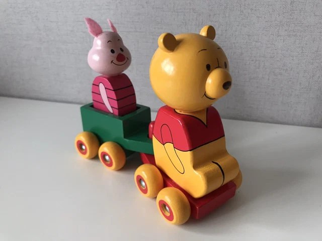 DISNEYS WINNIE THE Pooh & Piglet Cart Wooden Train Toy £8.50 - PicClick UK