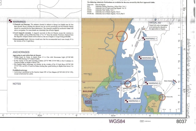 ADMIRALTY 8037 PORT Approach Guide Maputo Chart Map Maritime Marine ...