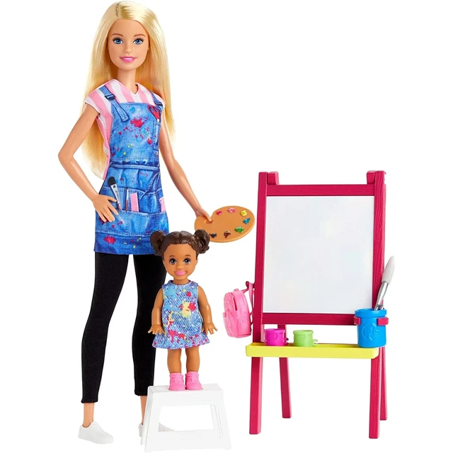 BARBIE ART TEACHER Doll Student Eazel Kids Childrens New Toy Mattel £21 ...