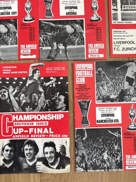 LIVERPOOL PROGRAMME BUNDLE 8 Various 1976 - 1977 £5.45 - PicClick UK