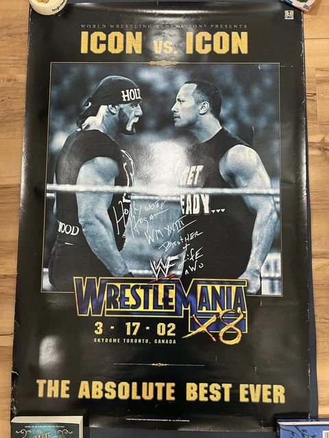 WWE WWF WRESTLEMANIA 18 X8 Poster signed by Hulk Hogan W/ Inscription ...