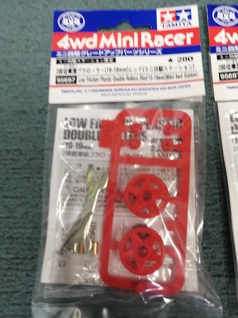 MINI 4WD 2 Stage Low Friction Plastic Roller 19-19Mm Red Bag Set ...