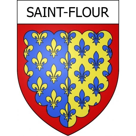 SAINT-FLOUR 15 VILLE Stickers blason autocollant adhésif Taille:17 cm ...