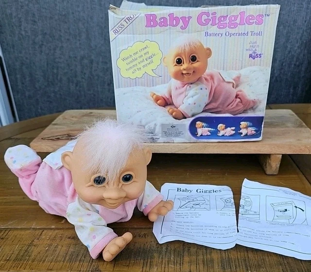 RUSS TROLL BABY Giggles Battery Operated Troll In Original Box - Not ...