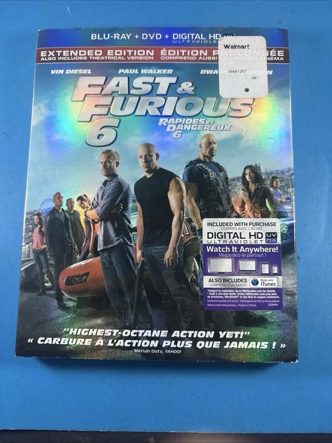 FAST FURIOUS 6 (Blu-ray/DVD, 2013, 2-Disc Set, Canadian) $9.99 ...