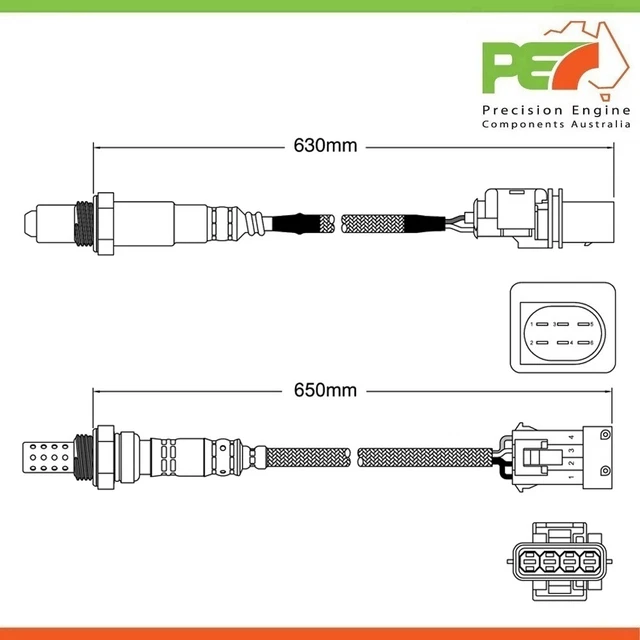 2X OEM PRE-CAT & Post-Cat Oxygen Sensors For Peugeot 207 1.6L Dir. Inj ...